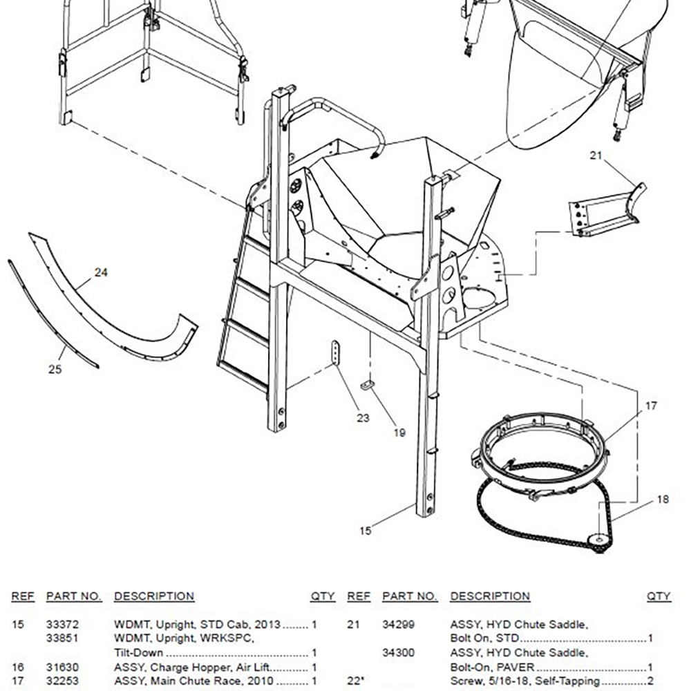 MPParts | Terex 29374 Main Chute Boot-One Piece | 29374