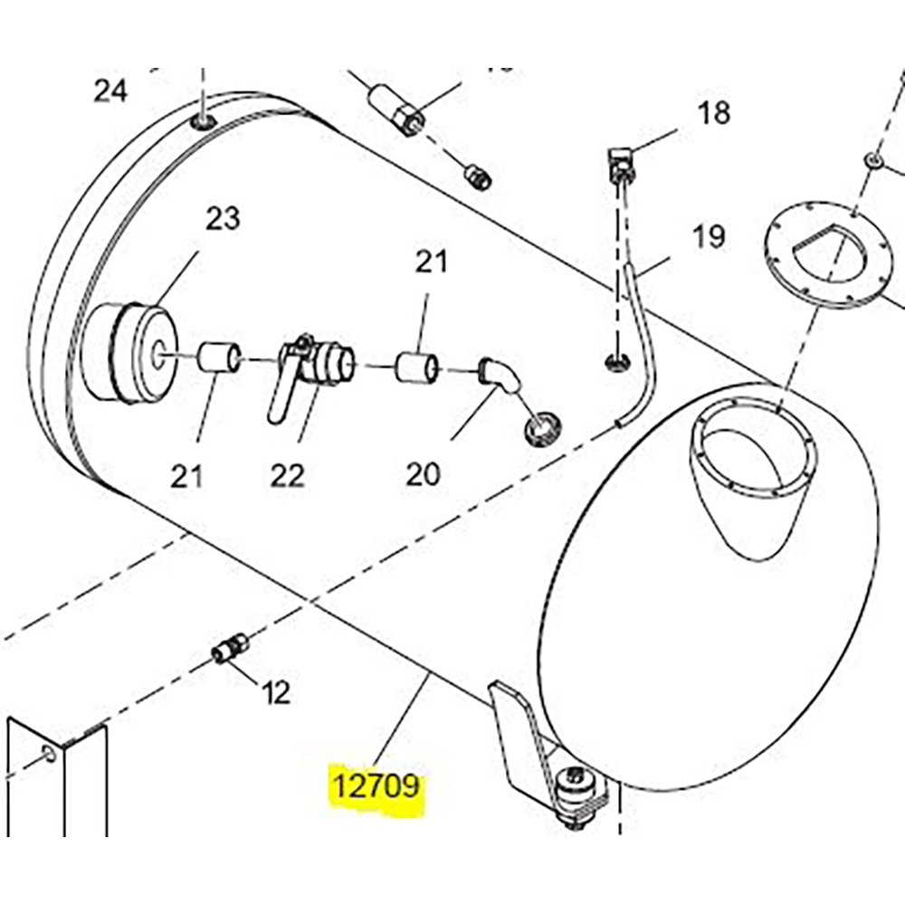 MPParts | HMC 33840 Aluminum Single Fill 200 Gallon Water Tank Assembly ...