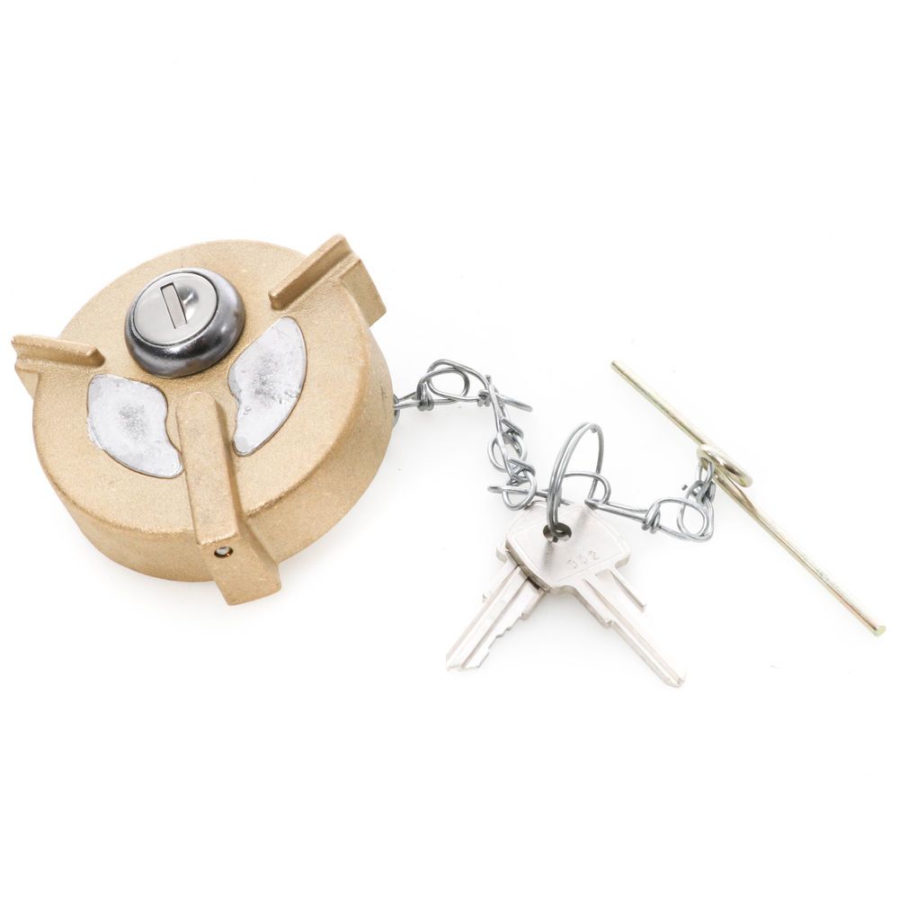 MPParts | 2" Brass Vented Locking Fuel Tank Cap with Chain and Two Keys ...
